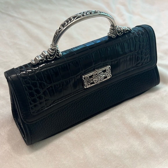 Bags | Brighton Black Crocodileembossed Handbag | Poshmark